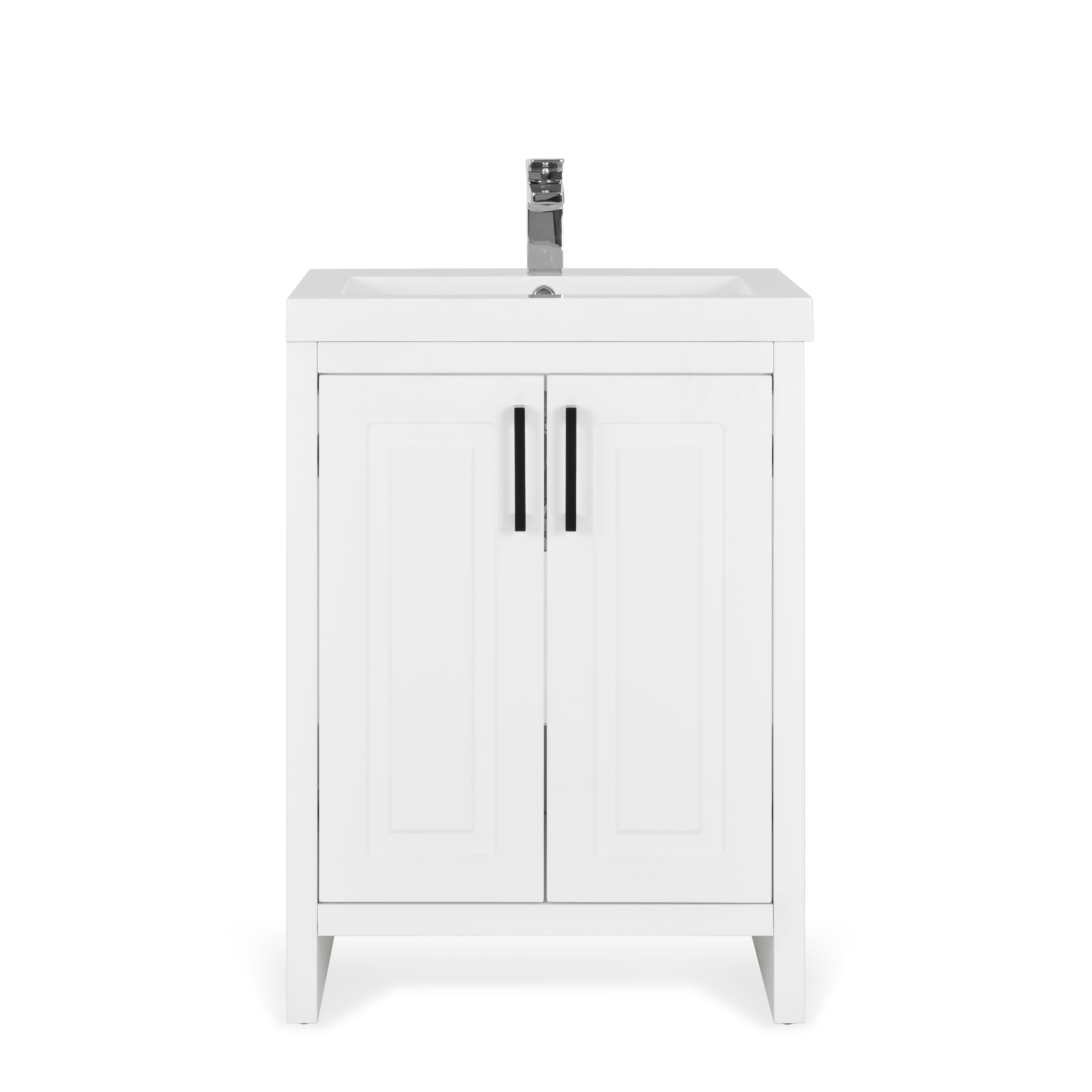 Better Homes & Gardens 24.5in White Bathroom Vanity with Sink Top ...