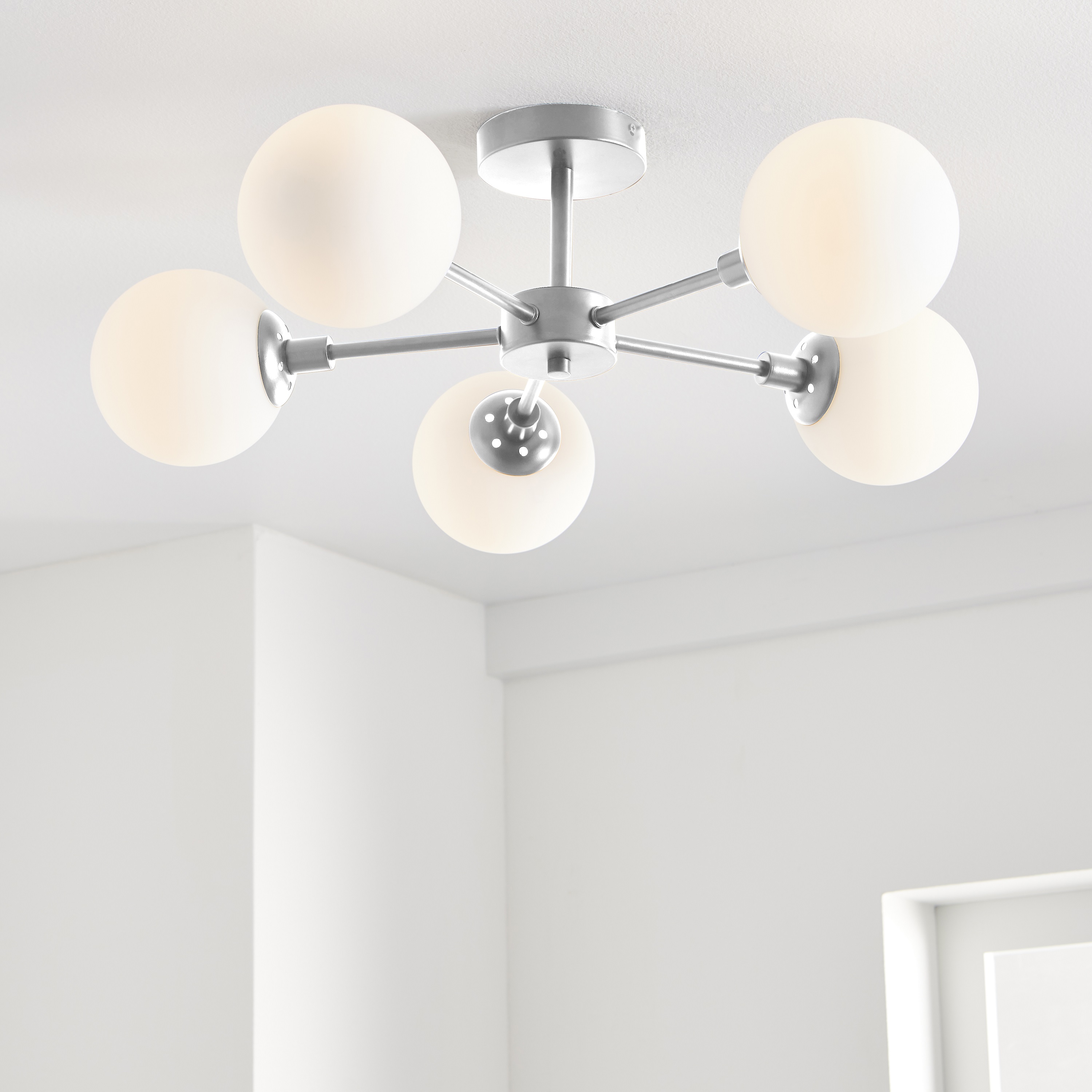 Westinghouse 2-Bulb Ceiling Light Fixture, Brushed Nickel and Frosted ...