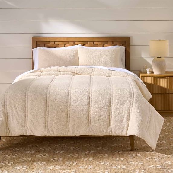 Better Homes & Gardens 3-Piece Cream Cozy Knit Comforter Set, Adult ...