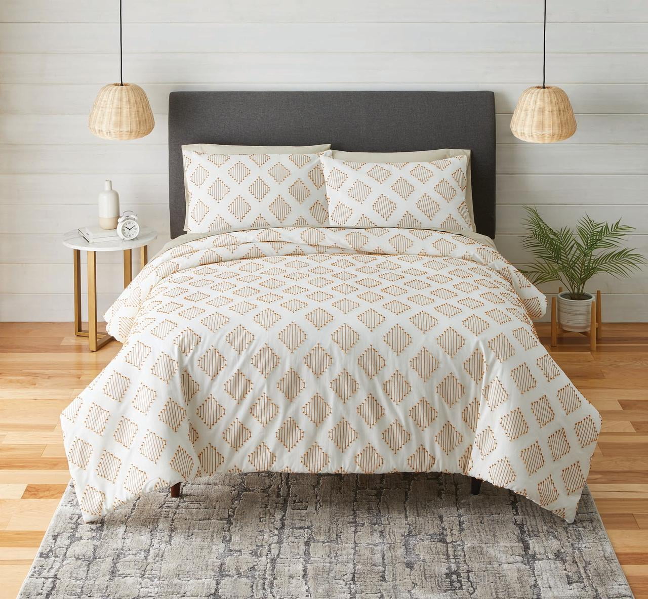 Better Homes & Gardens 3-piece Yellow Clipped Jacquard Diamond ...