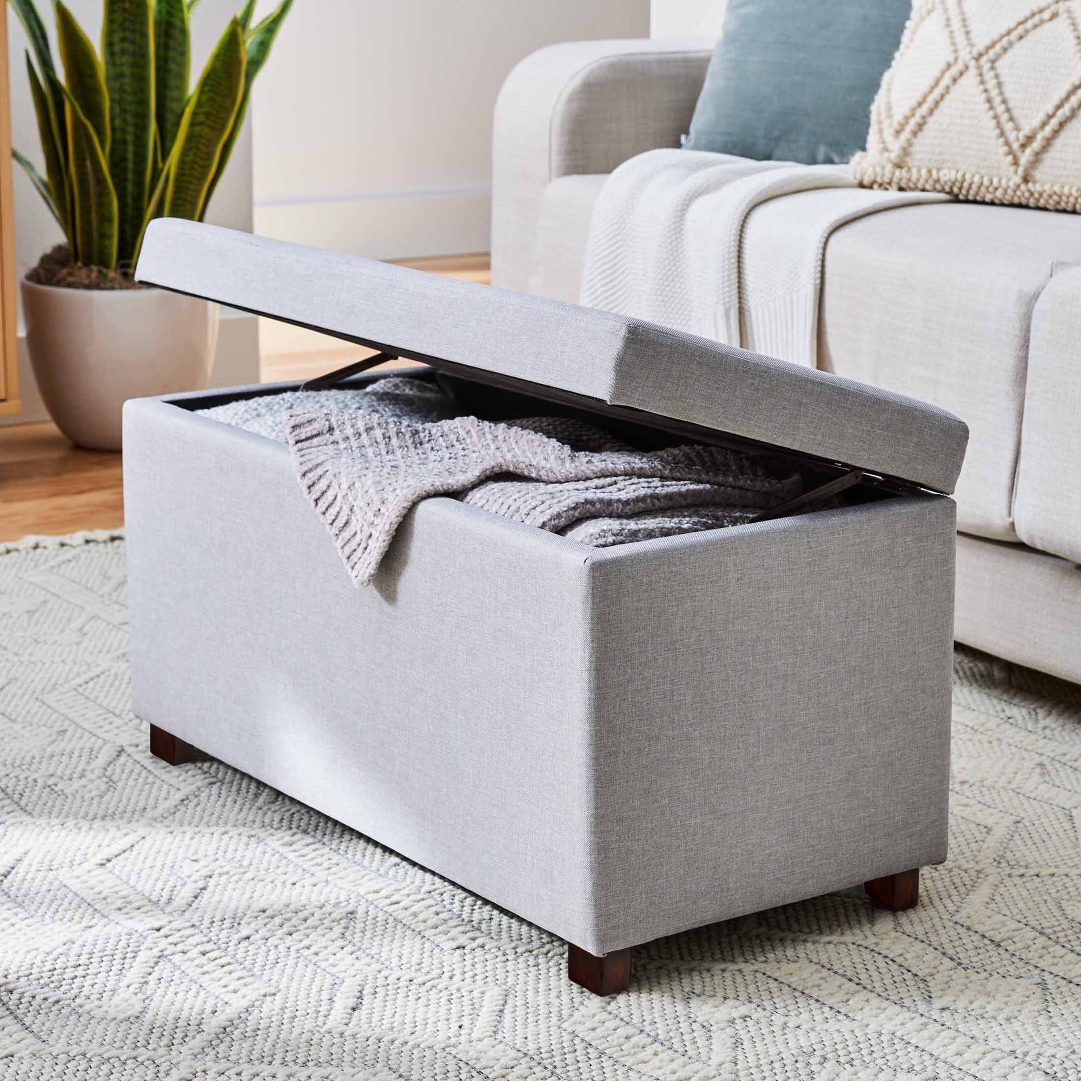 Brandclub - Better Homes & Gardens 30" Hinged Storage Ottoman, Gray