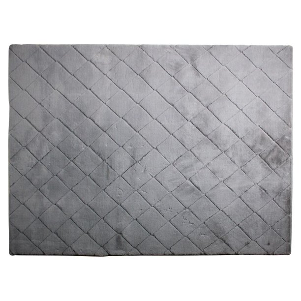 Better Homes & Gardens, 30" x 46" Diamond Grey Rabbit Faux Fur Accent ...