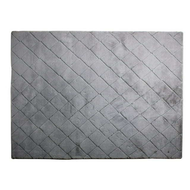 Better Homes & Gardens, 30" x 46" Diamond Grey Rabbit Faux Fur Accent ...
