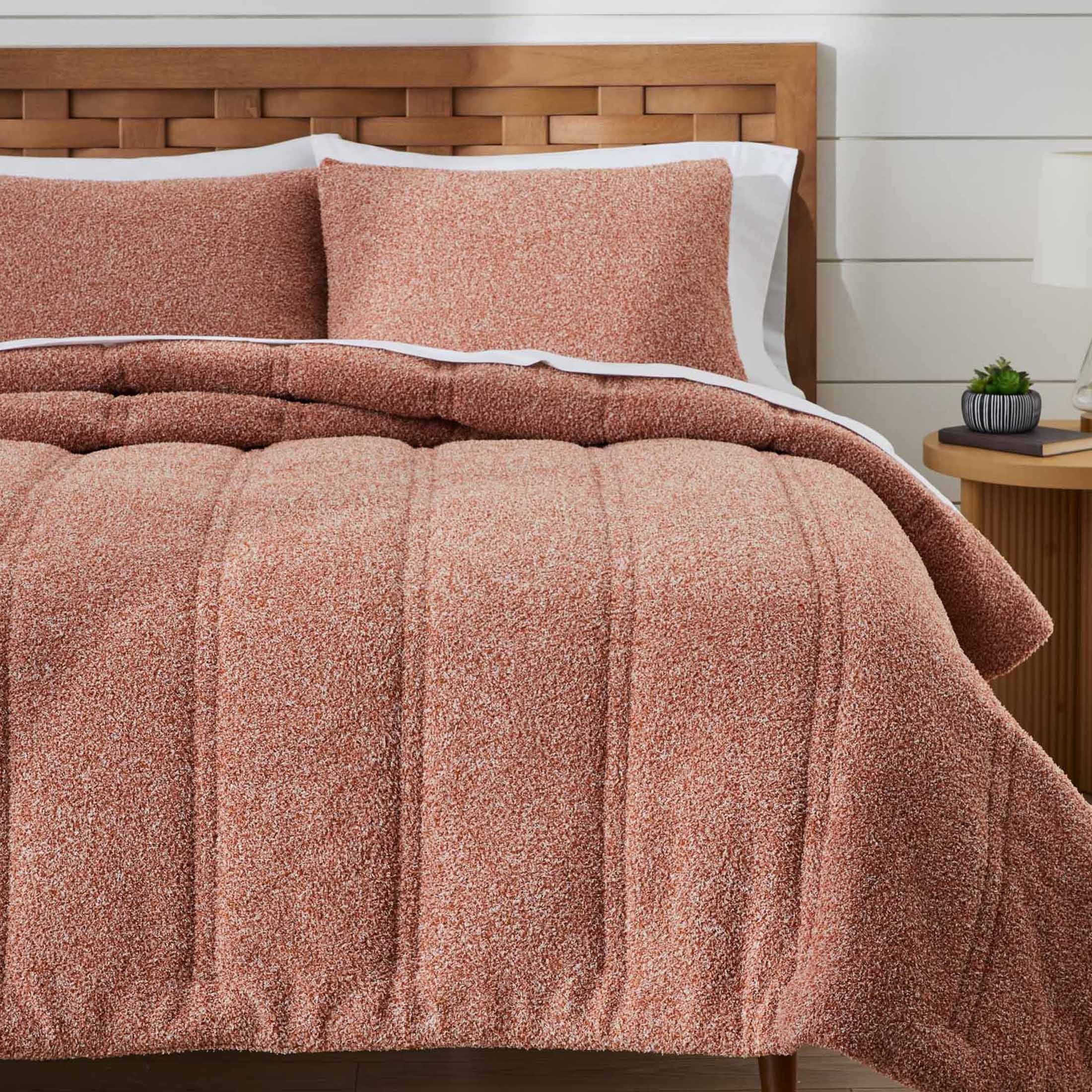 Better Homes & Gardens 3-piece Rust Cozy Knit Comforter Set, Adult ...