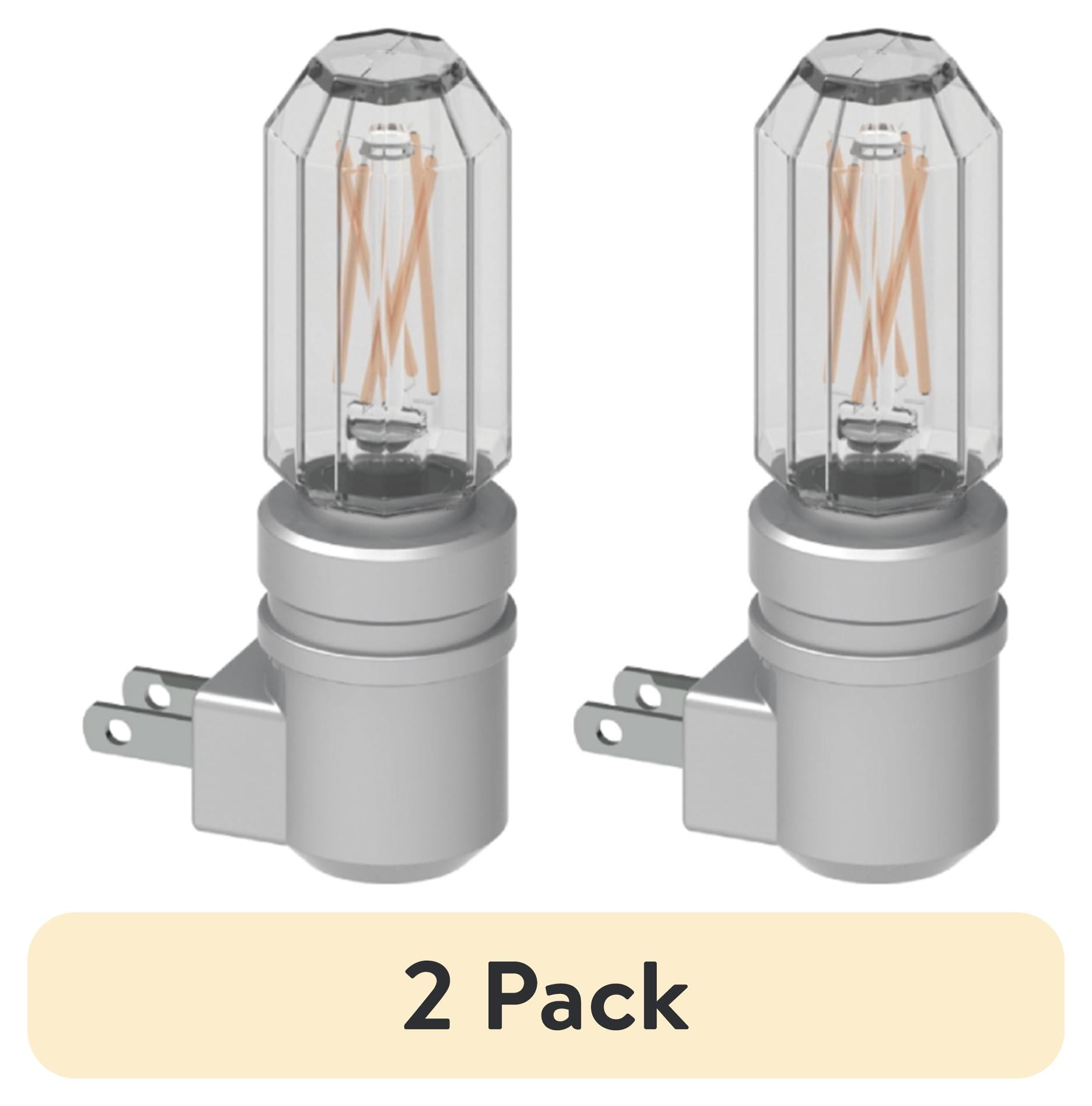 (2 pack) Better Homes & Gardens 4.25"H Nickel LED Vintage Night Light ...