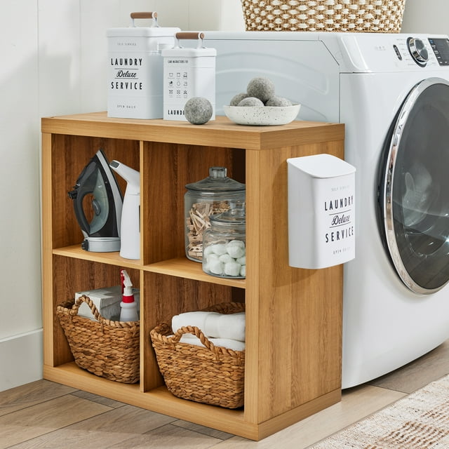 Better Homes & Gardens 4 Cube Storage Organizer, Light Honey - Walmart.com