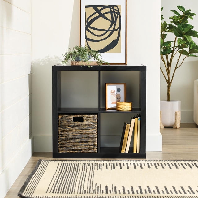 Better Homes & Gardens 4 Cube Storage Organizer, Solid Black - Walmart ...