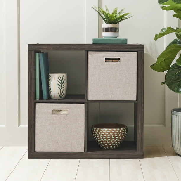 Better Homes & Gardens 4-Cube Storage Organizer, Tobacco Oak - Walmart ...