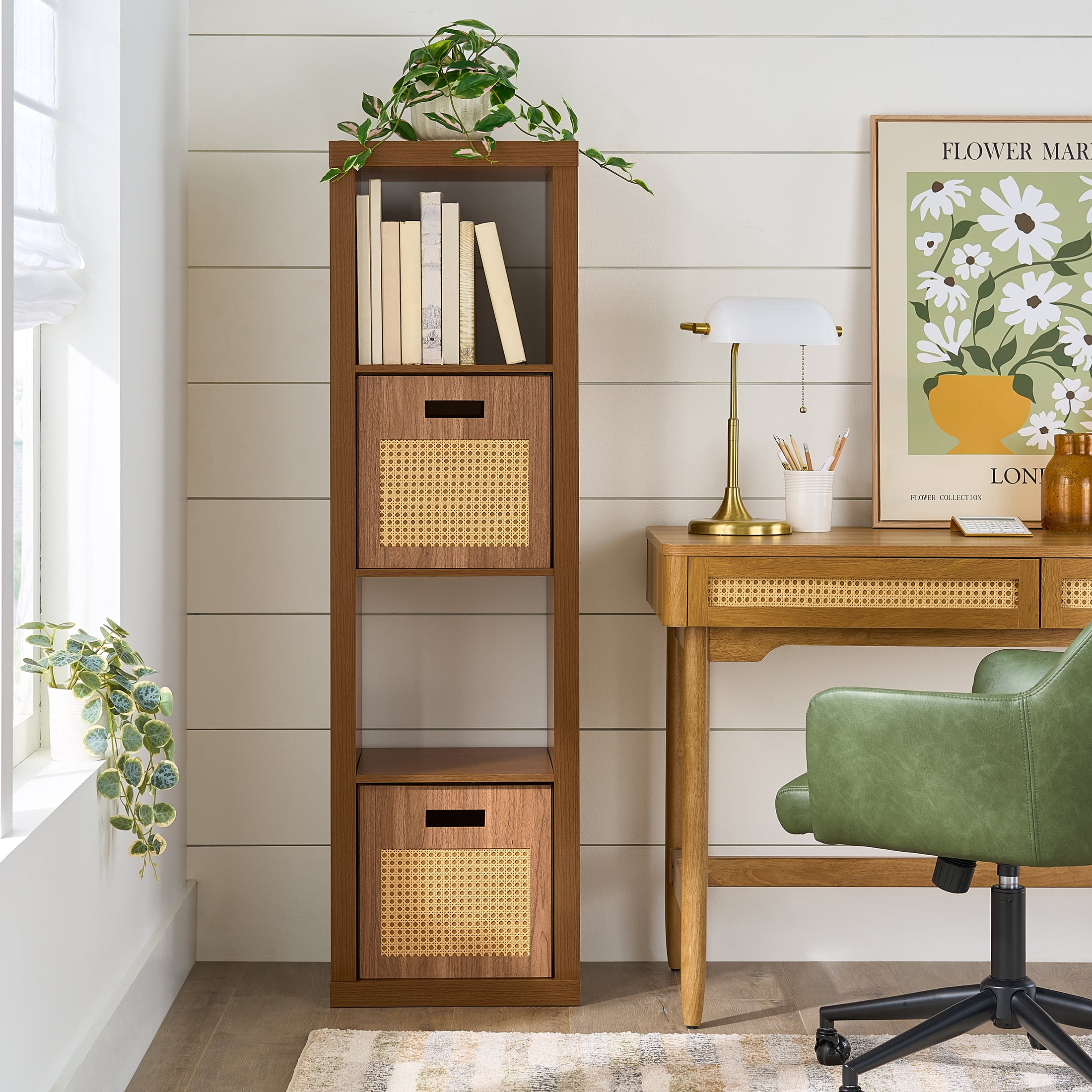 Better Homes & Gardens 4 Cube Vertical Storage Organizer, Acorn ...