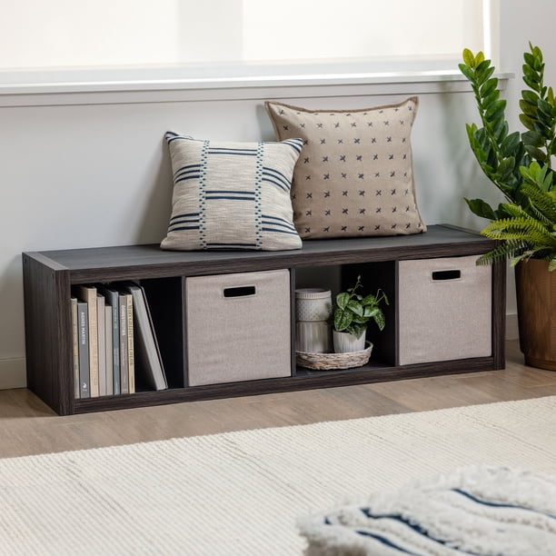 Better Homes & Gardens 4-Cube Vertical Storage Organizer, Tobacco Oak ...