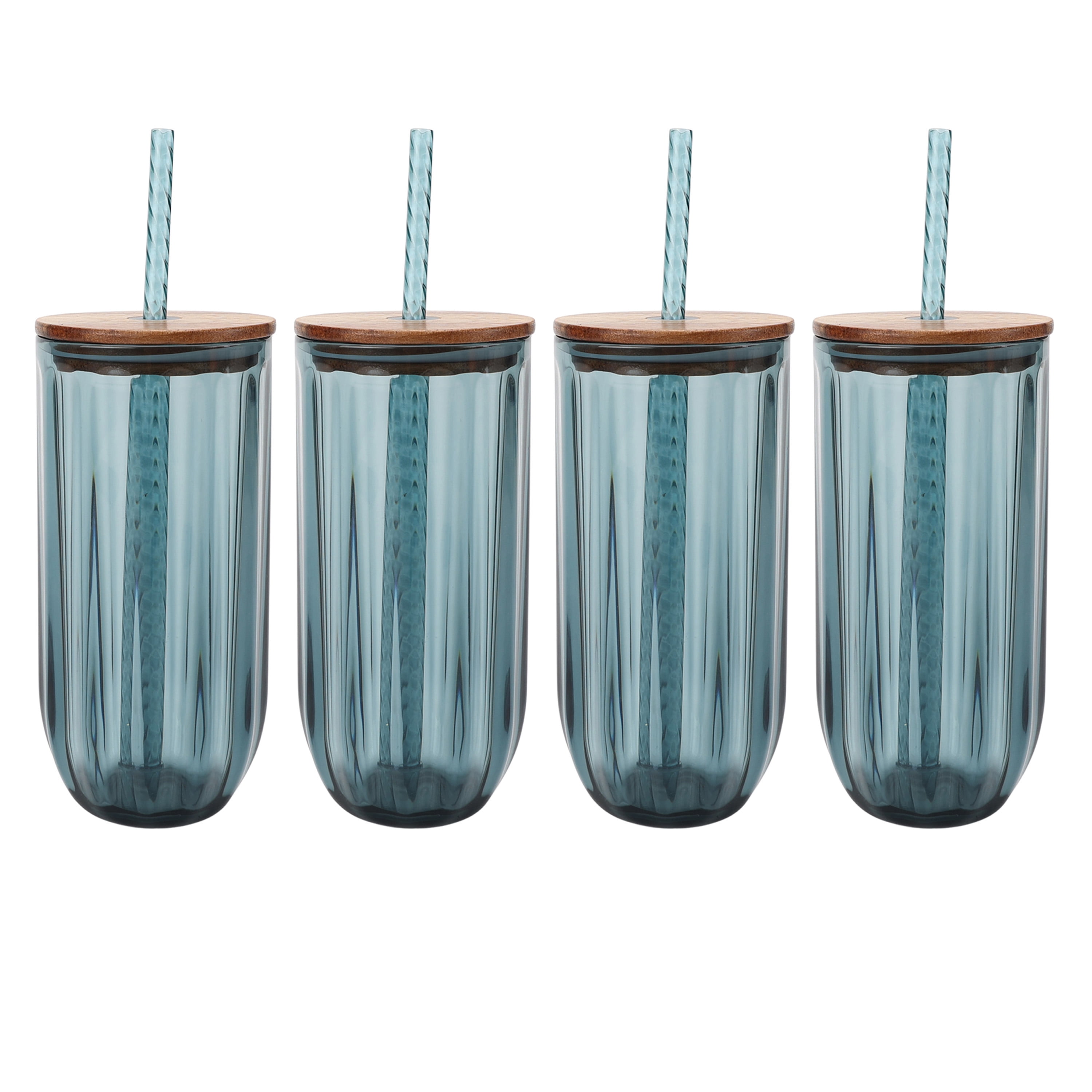 Better Homes & Gardens 4-Piece 21-Ounce Tritan Plastic Sipper and Straw ...