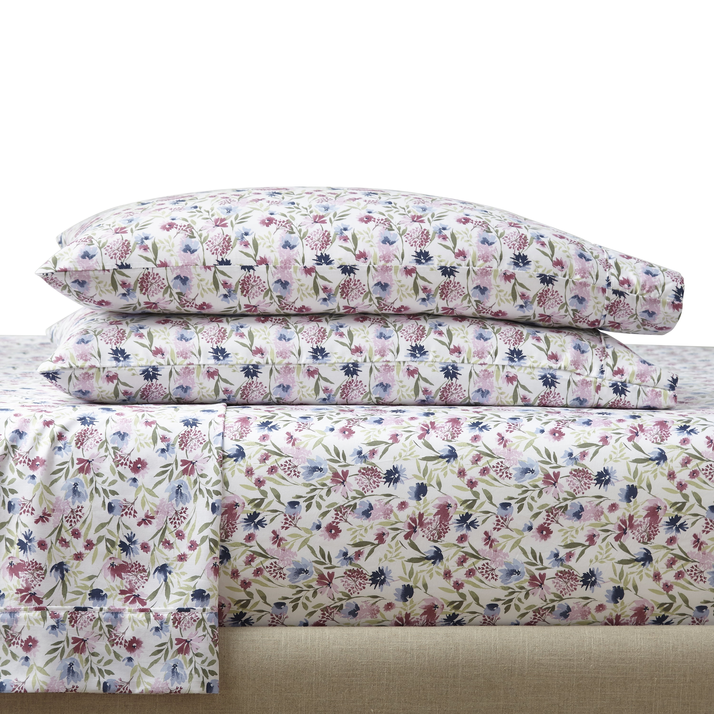 Better Homes & Gardens 4-Piece 300 Thread Count Bashful Blooms Cool ...
