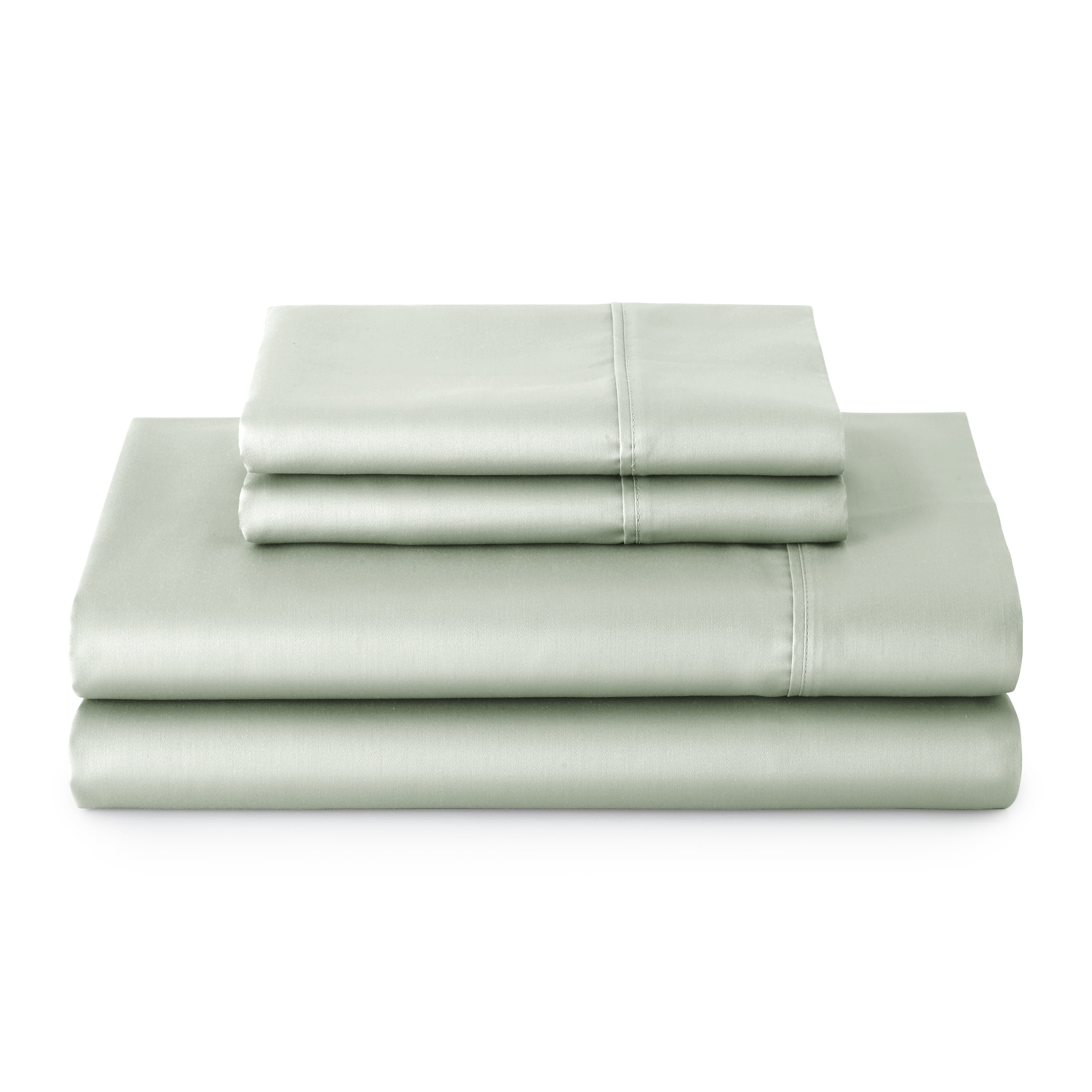Better Homes & Gardens 4-Piece 300 Thread Count Soft Sea Cotton Sateen Bed Sheet Set, Cal King ...