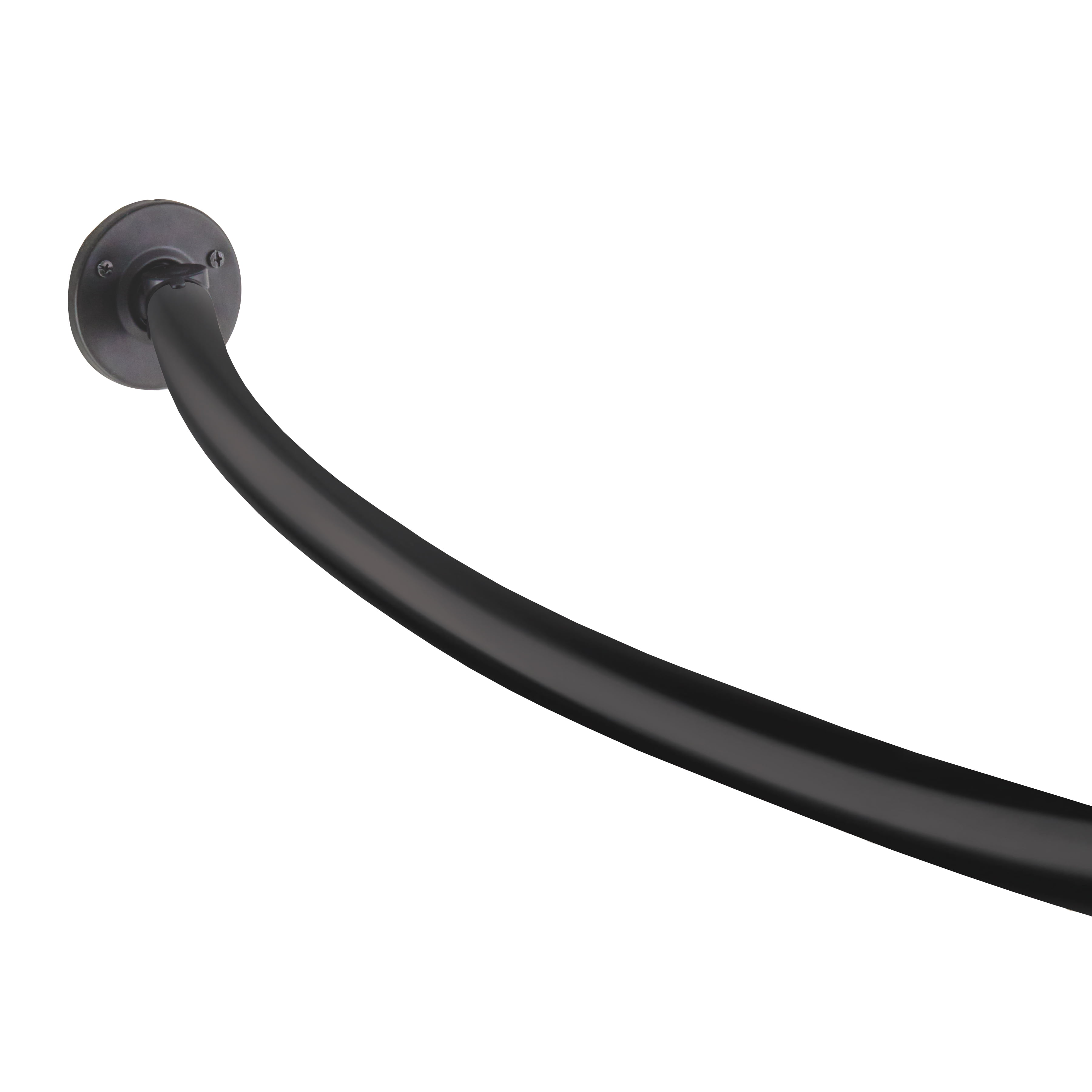 Better Homes & Gardens Adjustable Curved Shower Rod Black, Telescopes ...