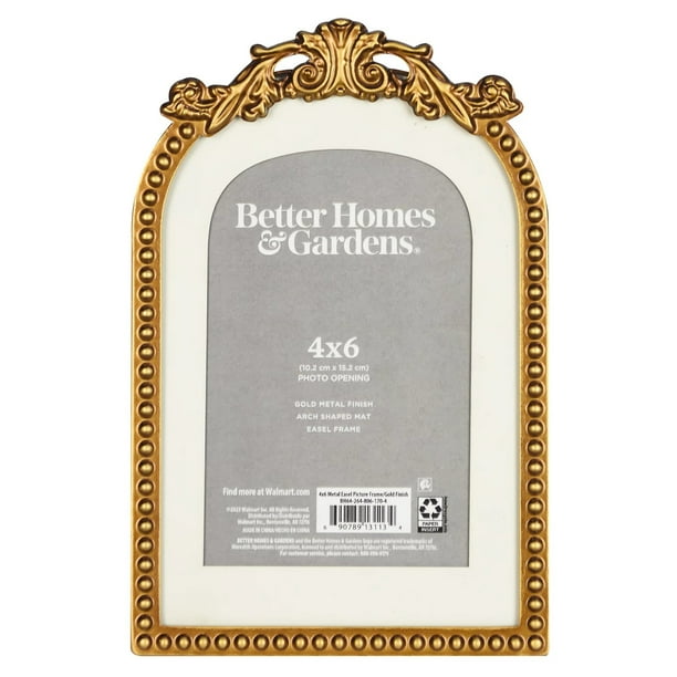 Better Homes & Gardens 4x6 Primrose Tabletop Picture Frame, Gold - Walmart Business Supplies