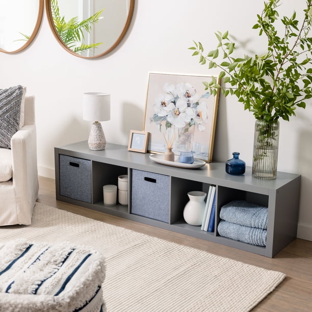 Better Homes & Gardens 5-Cube Vertical Storage Organizer, Gray ...