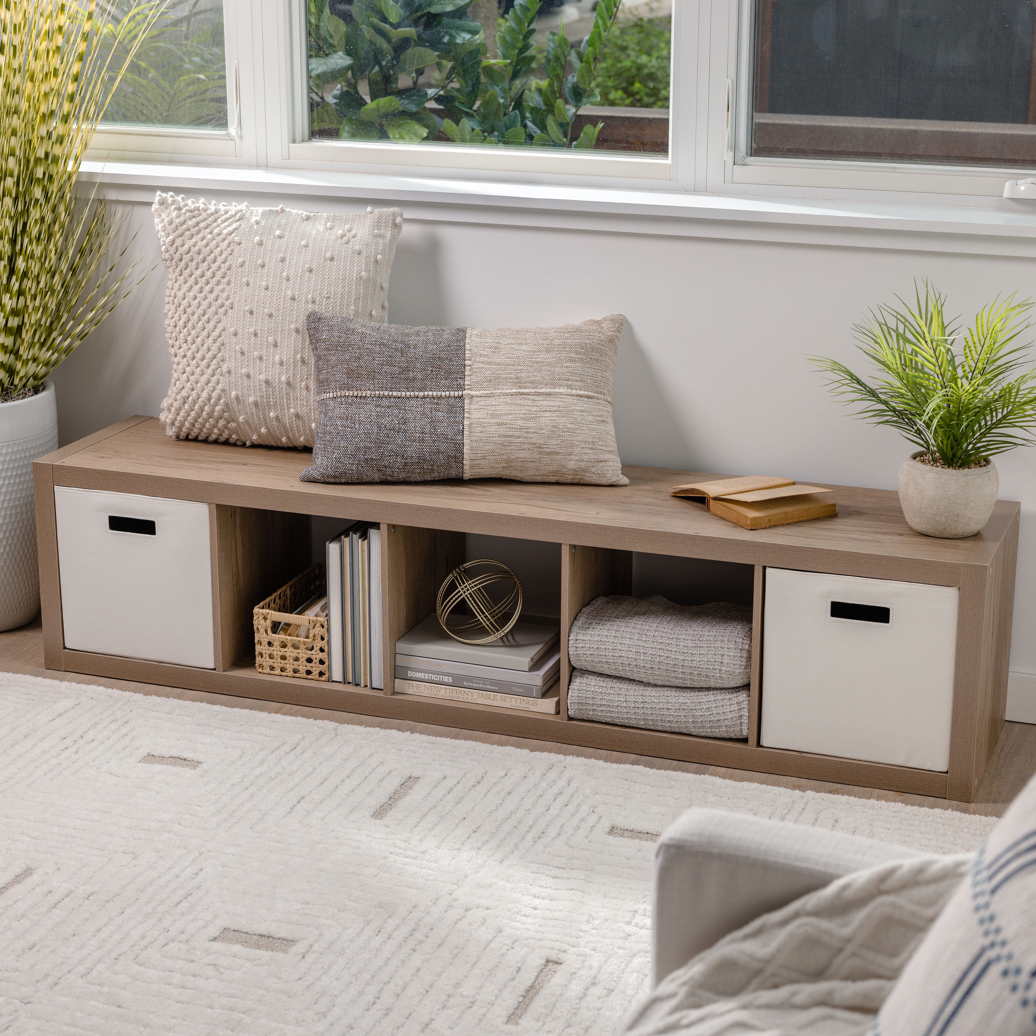 Better Homes & Gardens 5-Cube Vertical Storage Organizer, Natural ...