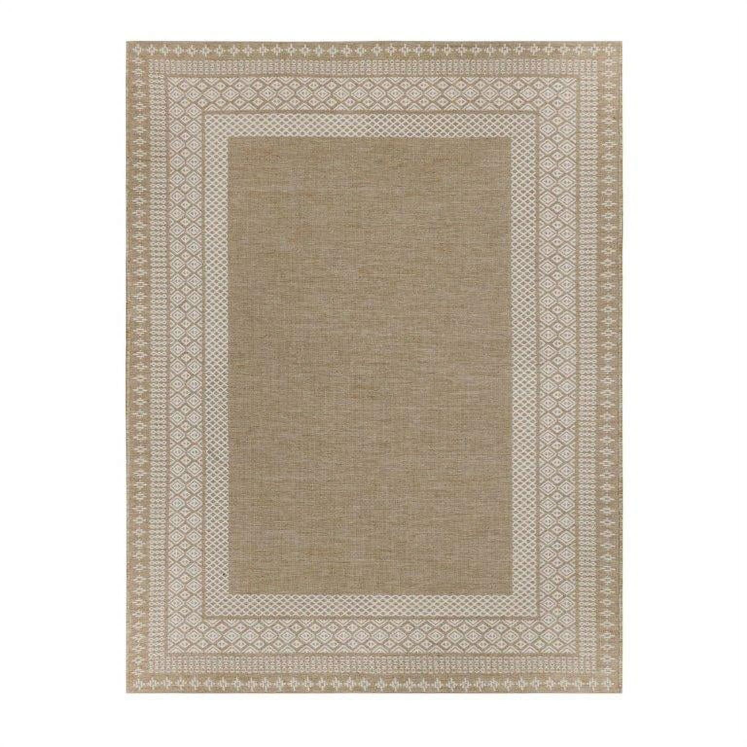 Better Homes & Gardens 5'x7' Beige Border & Striped Reversible Indoor ...