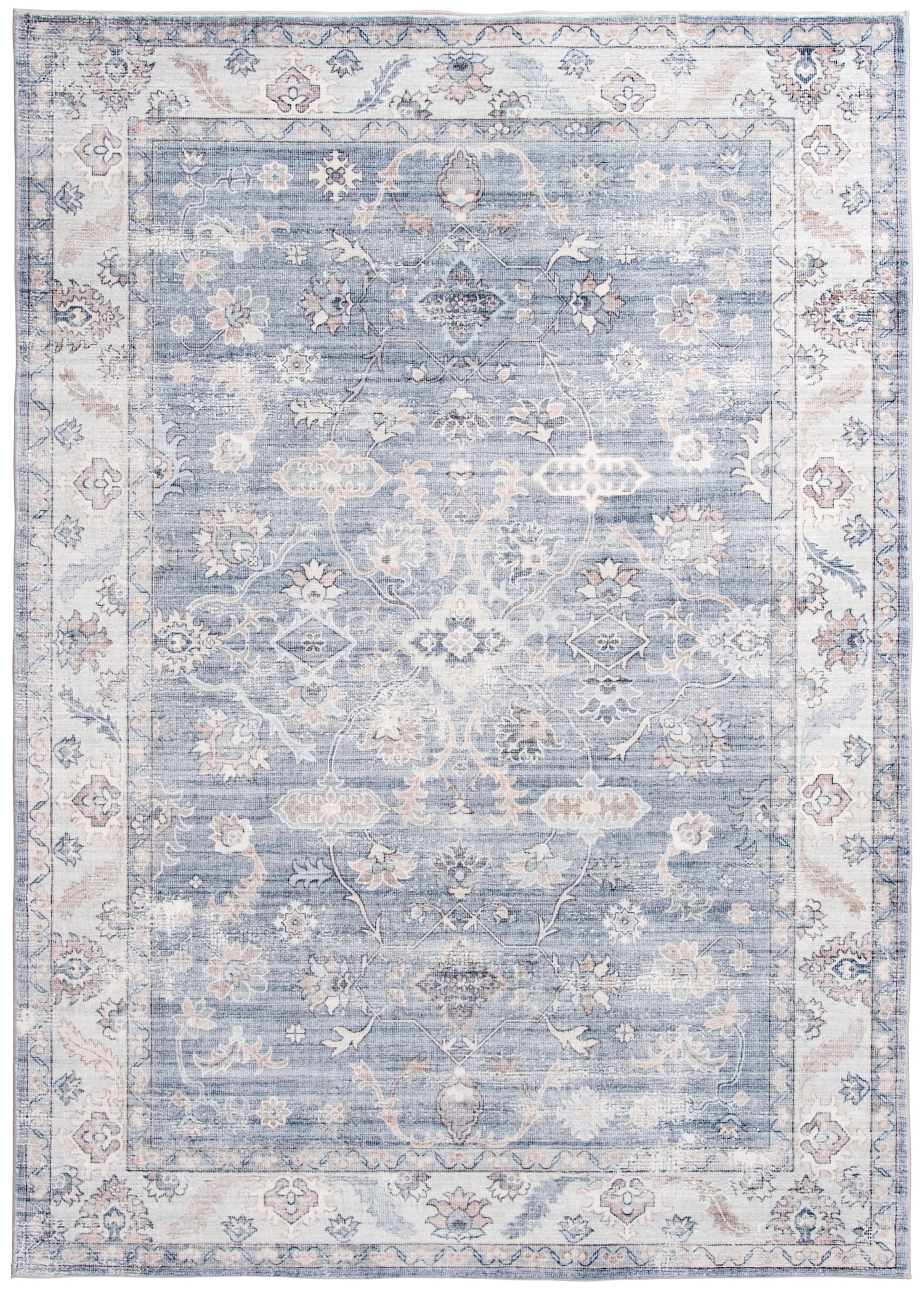 Better Homes & Gardens 5'x7' Blue Persian Machine Washable Indoor Area ...