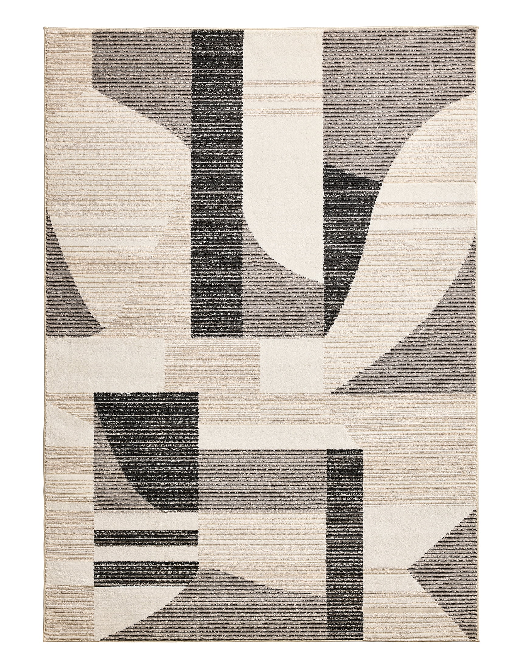Better Homes & Gardens Gray Modern Shapes Abstract Indoor Area Rug, 5 ...