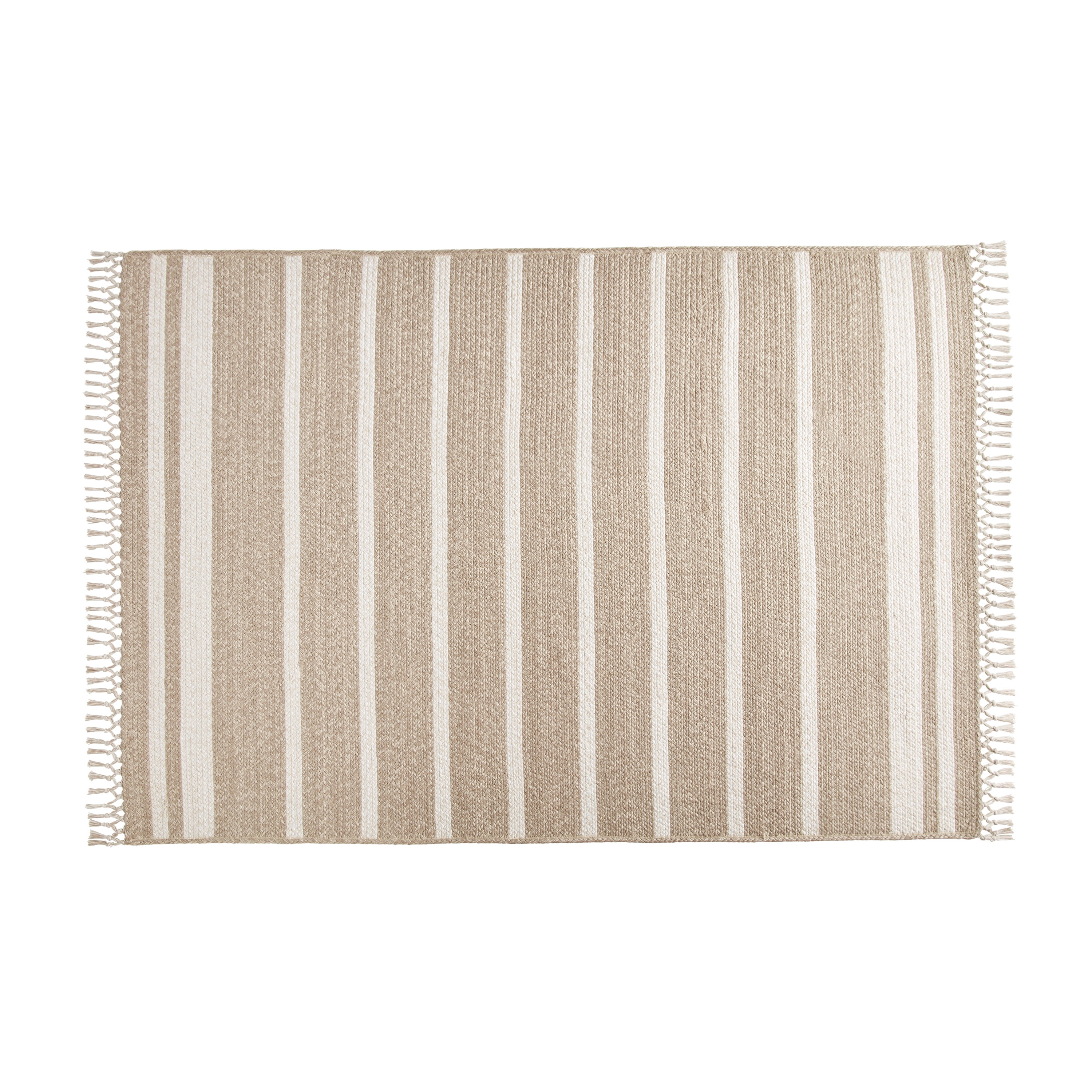 Better Homes & Gardens 5'x7' Striped Natural Outdoor Rug by Dave ...