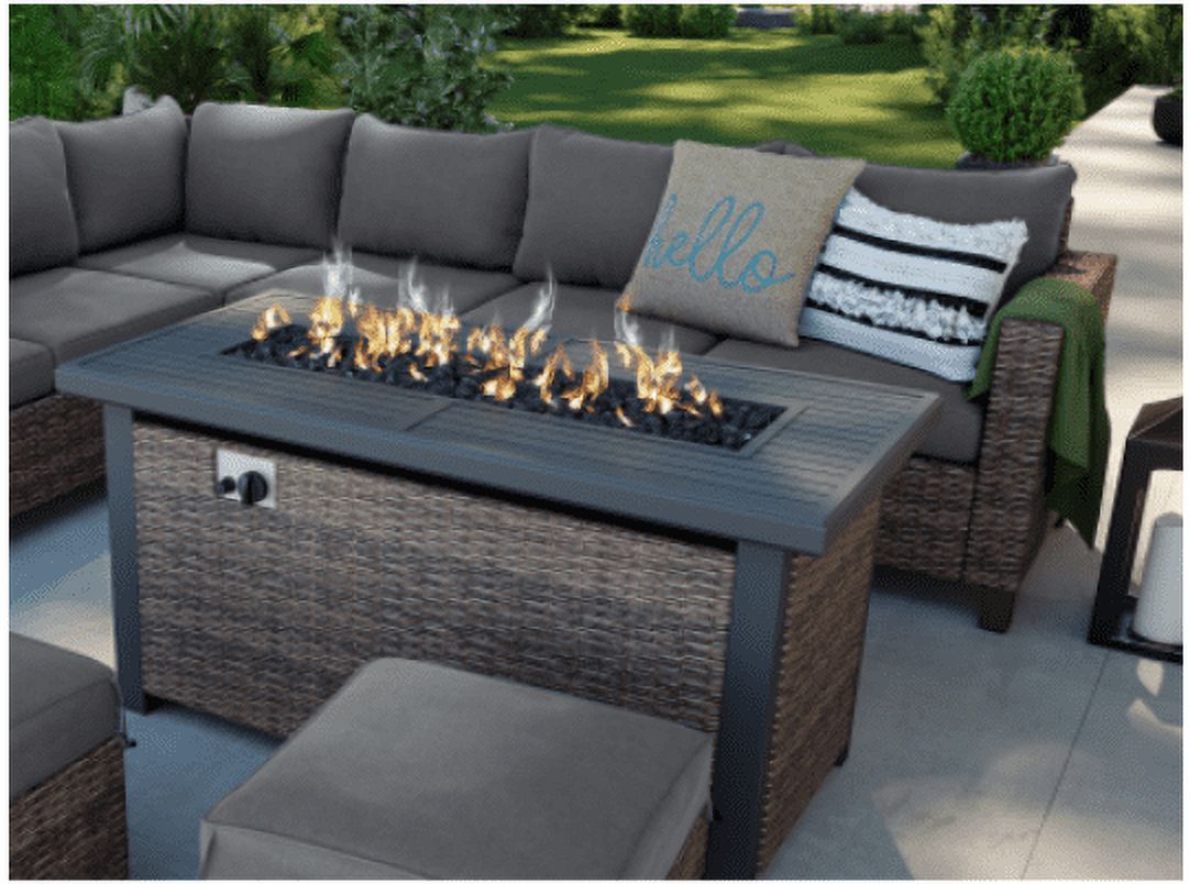 Better Homes & Gardens 42" Rectangle Gas Fire Pit, Black - Walmart.com