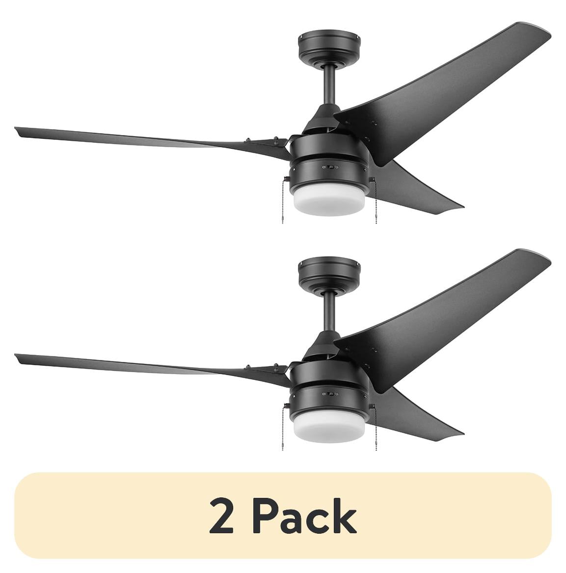 (2 pack) Better Homes & Gardens 56” Black Indoor/Outdoor Ceiling Fan ...