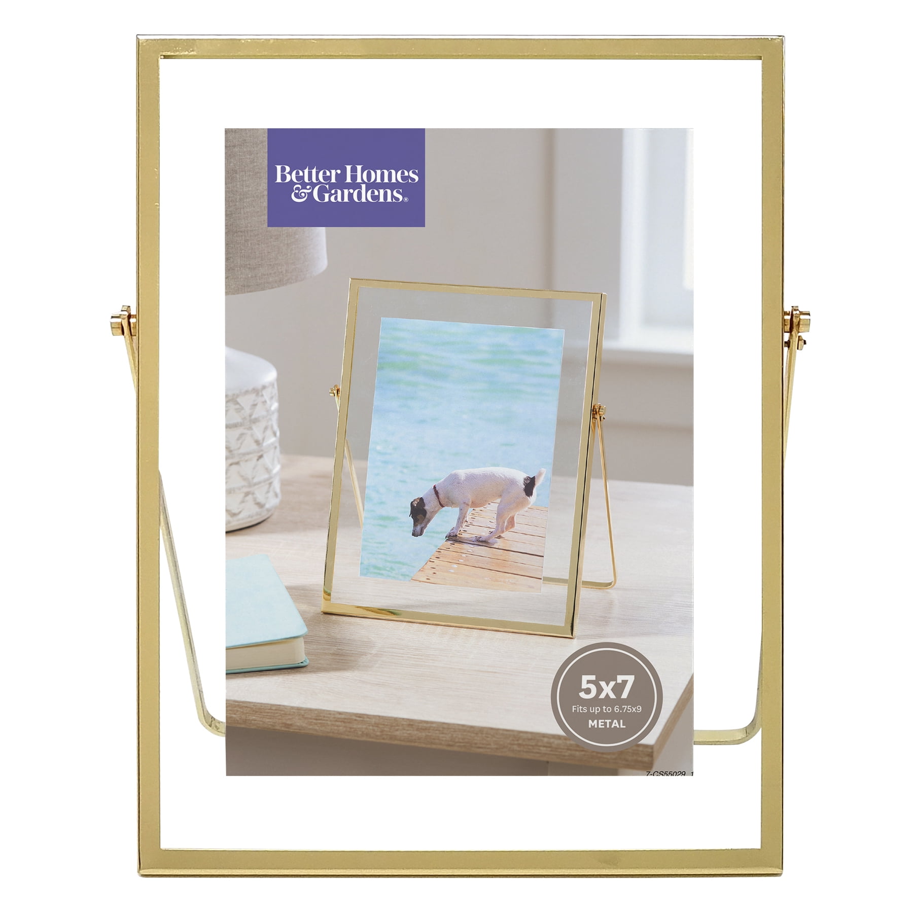 Better Homes & Gardens 5x7 Gold Easel Picture Frame Modern Sleek ...