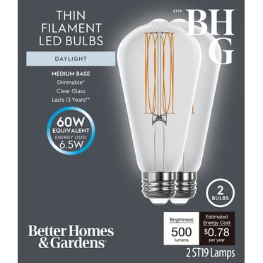 Better Homes & Gardens B10 Vintage LED Light Bulb, 5.5W, 60W Equivalent ...