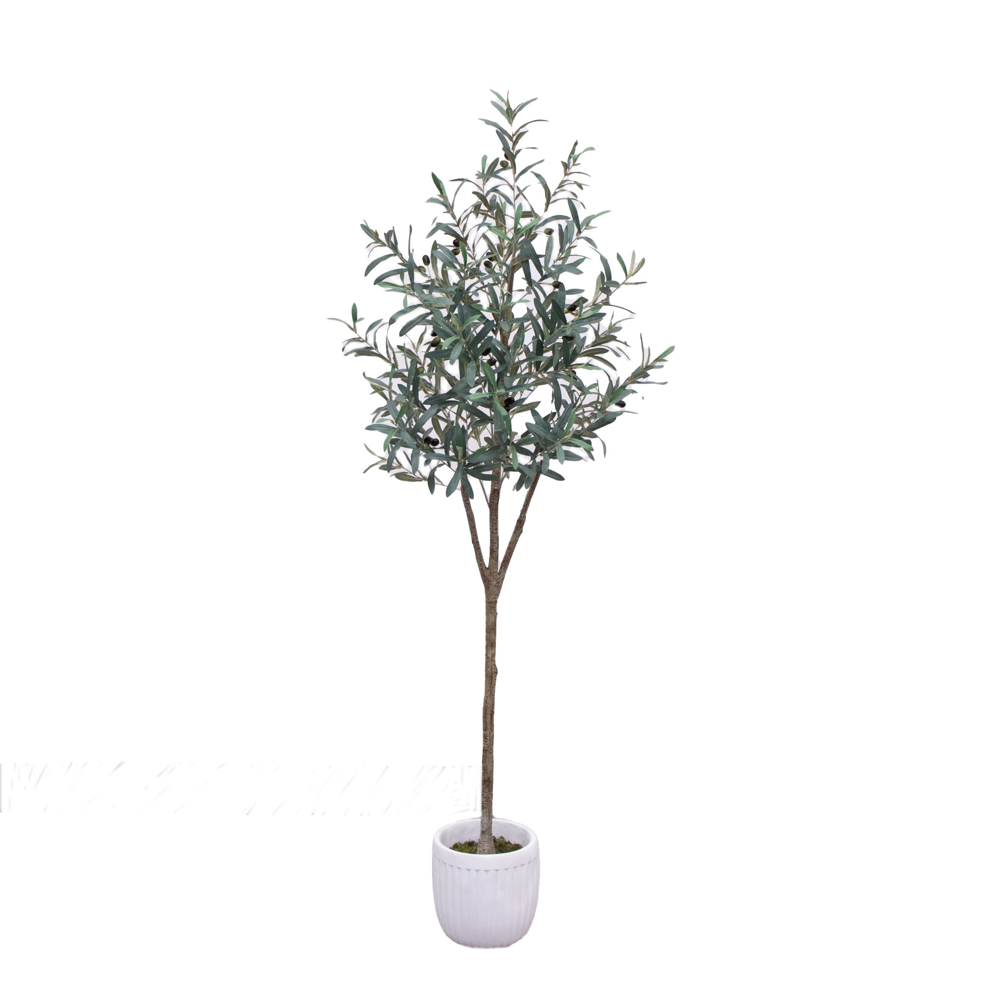 Better Homes & Gardens 6'H Artificial Indoor Olive Tree in Ceramic ...