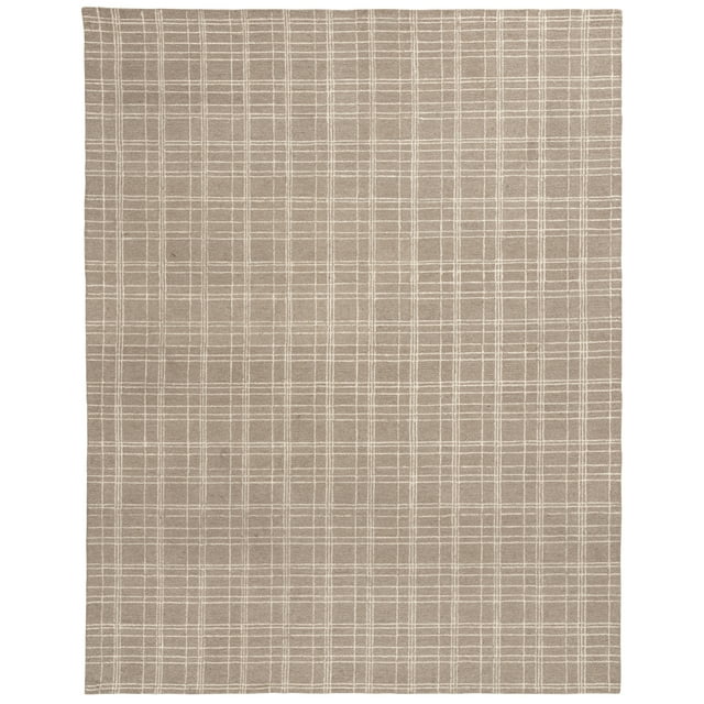 Better Homes & Gardens 7'10"x9'10" Beige Plaid Wool Indoor Area Rug ...