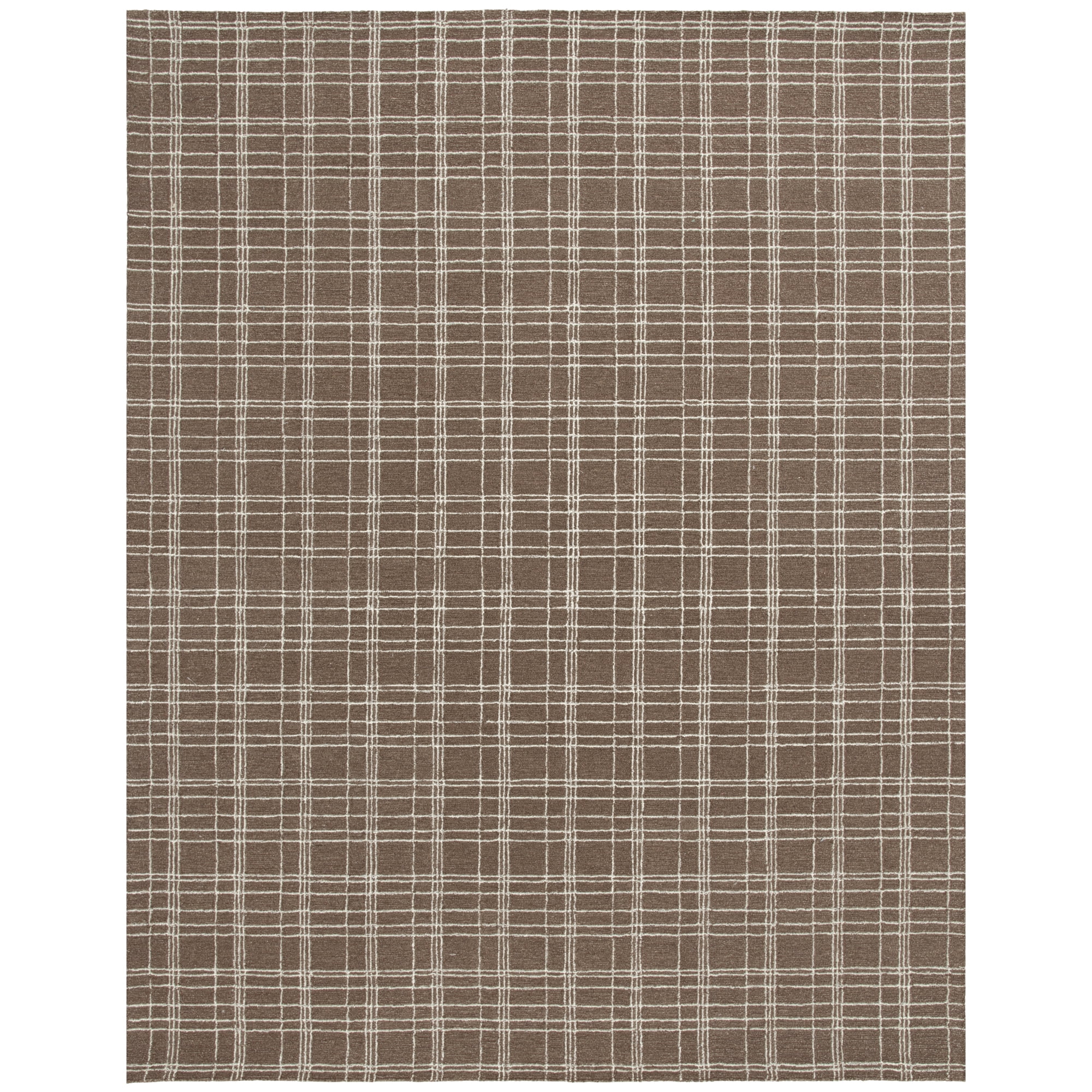 Better Homes & Gardens Brown Plaid Wool Indoor Area Rug, 7'10"x9'10 ...