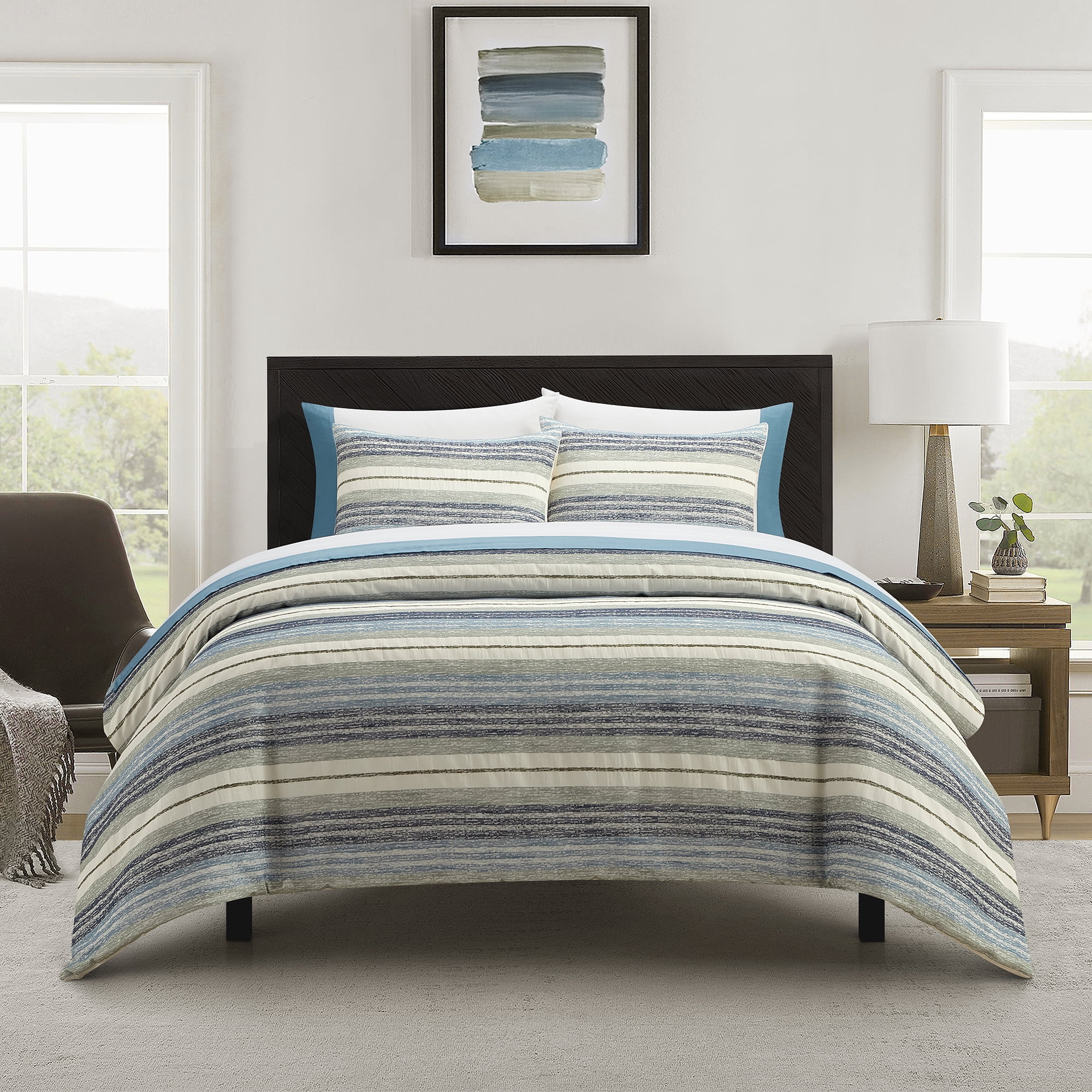 Better Homes & Gardens 7 Piece Woven Stripe Bed in a Bag Comforter Set ...