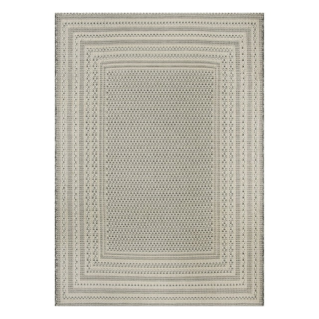 Better Homes & Gardens 7’x10’ Woven Gray Border Outdoor Rug - Walmart.com