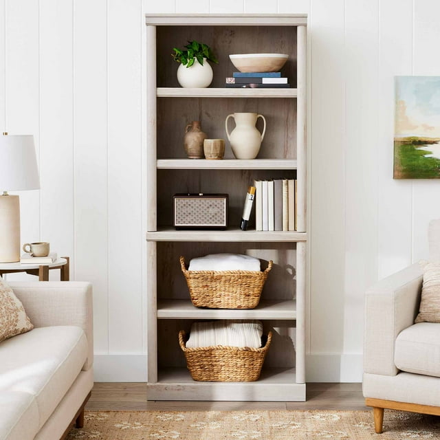 Better Homes & Gardens 71" Ashwood Road 5 Shelf Bookcase, White Finish ...