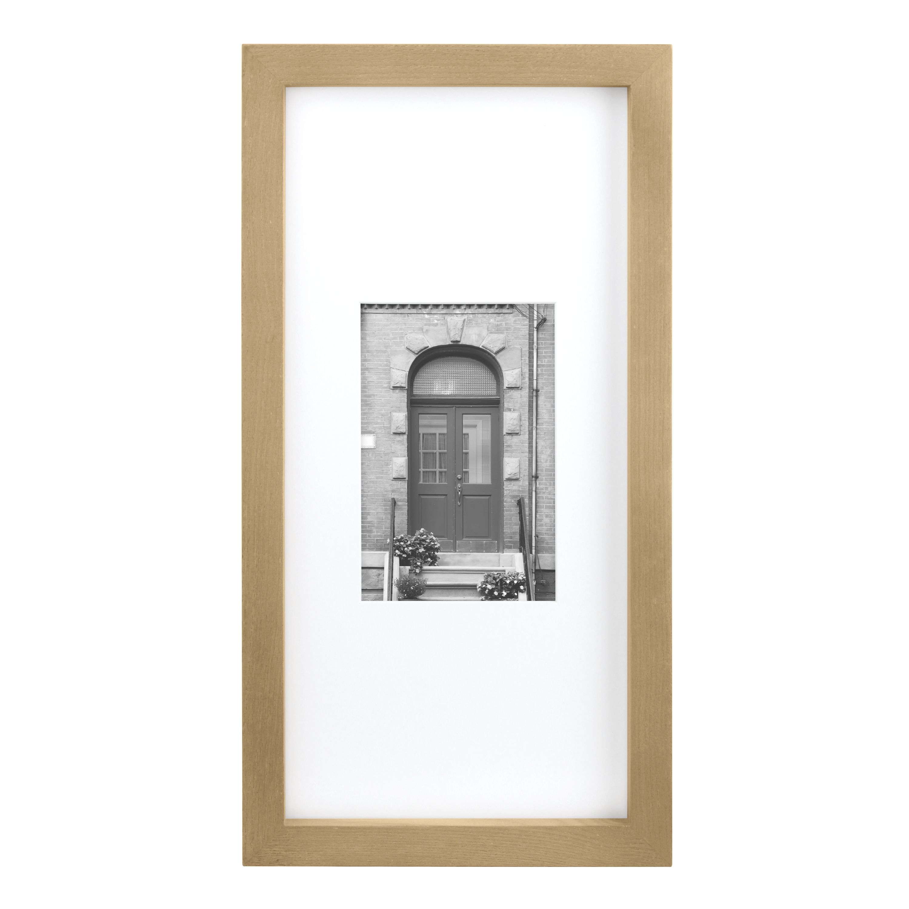 Lawrence Frames Walnut Wood 4x6 Meow Picture Frame - Matted Shadow Box ...