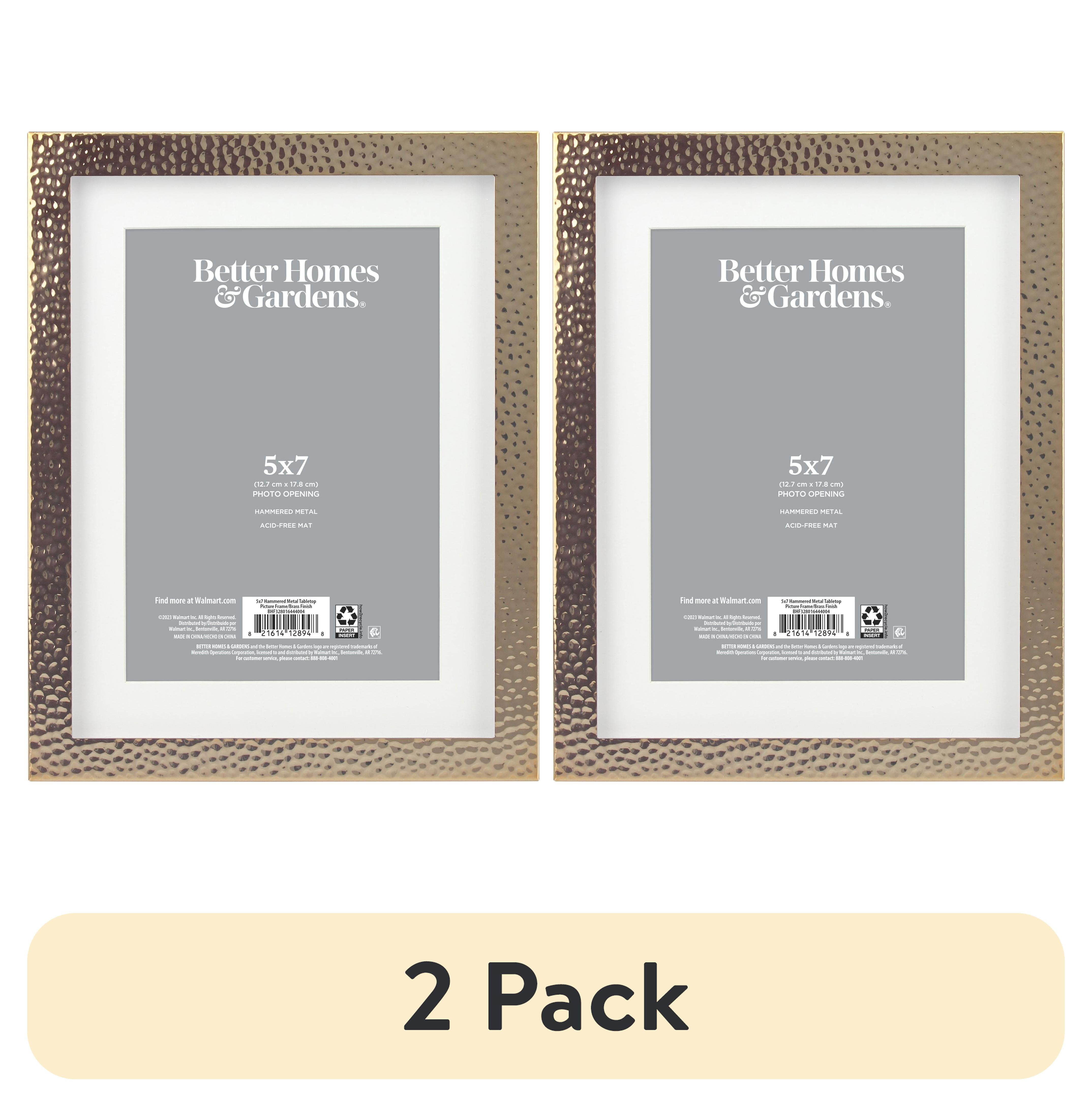 (2 pack) Better Homes & Gardens 7x9 Matted to 5x7 Hammered Metal ...