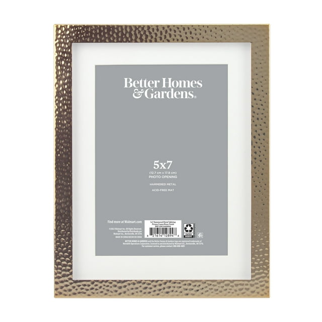Better Homes & Gardens 7x9 Matted to 5x7 Hammered Metal Tabletop ...