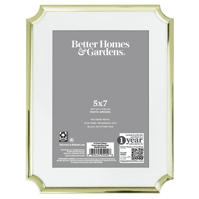 Better Homes & Gardens 7x9 Matted to 5x7 Ornate Tabletop Picture Frame ...