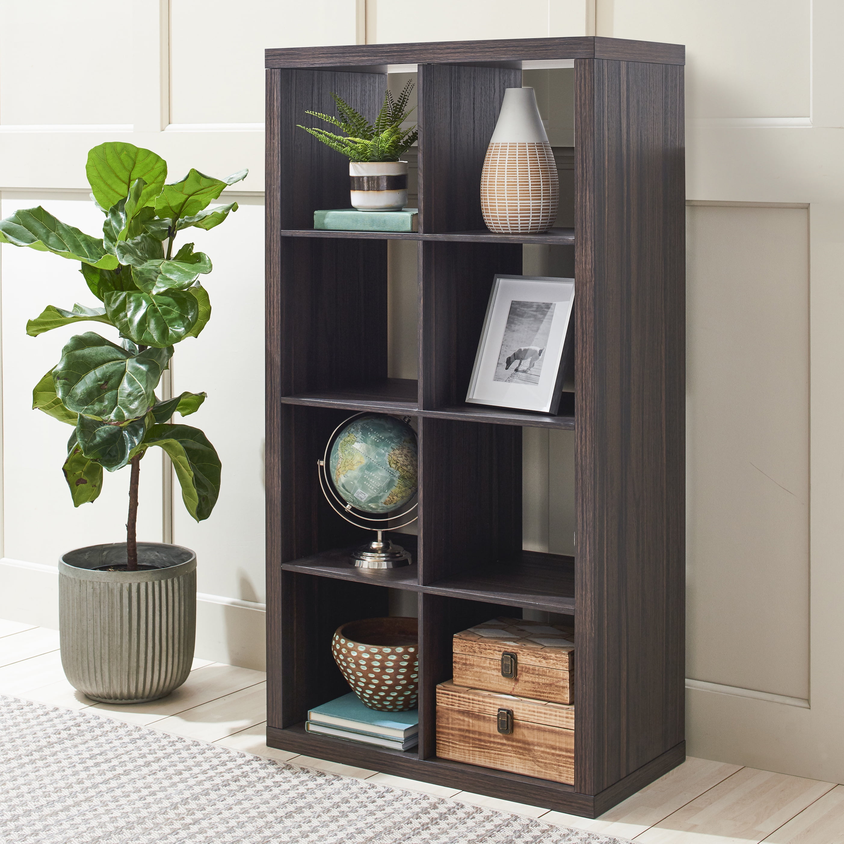 Better Homes & Gardens 8-Cube Storage Organizer, Tobacco Oak - Walmart.com