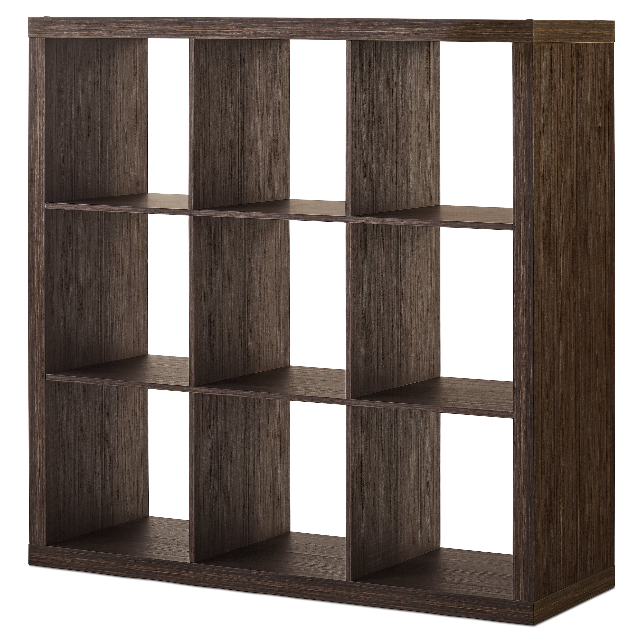Better Homes & Gardens 9-Cube Storage Organizer, Tobacco Oak - Walmart.com