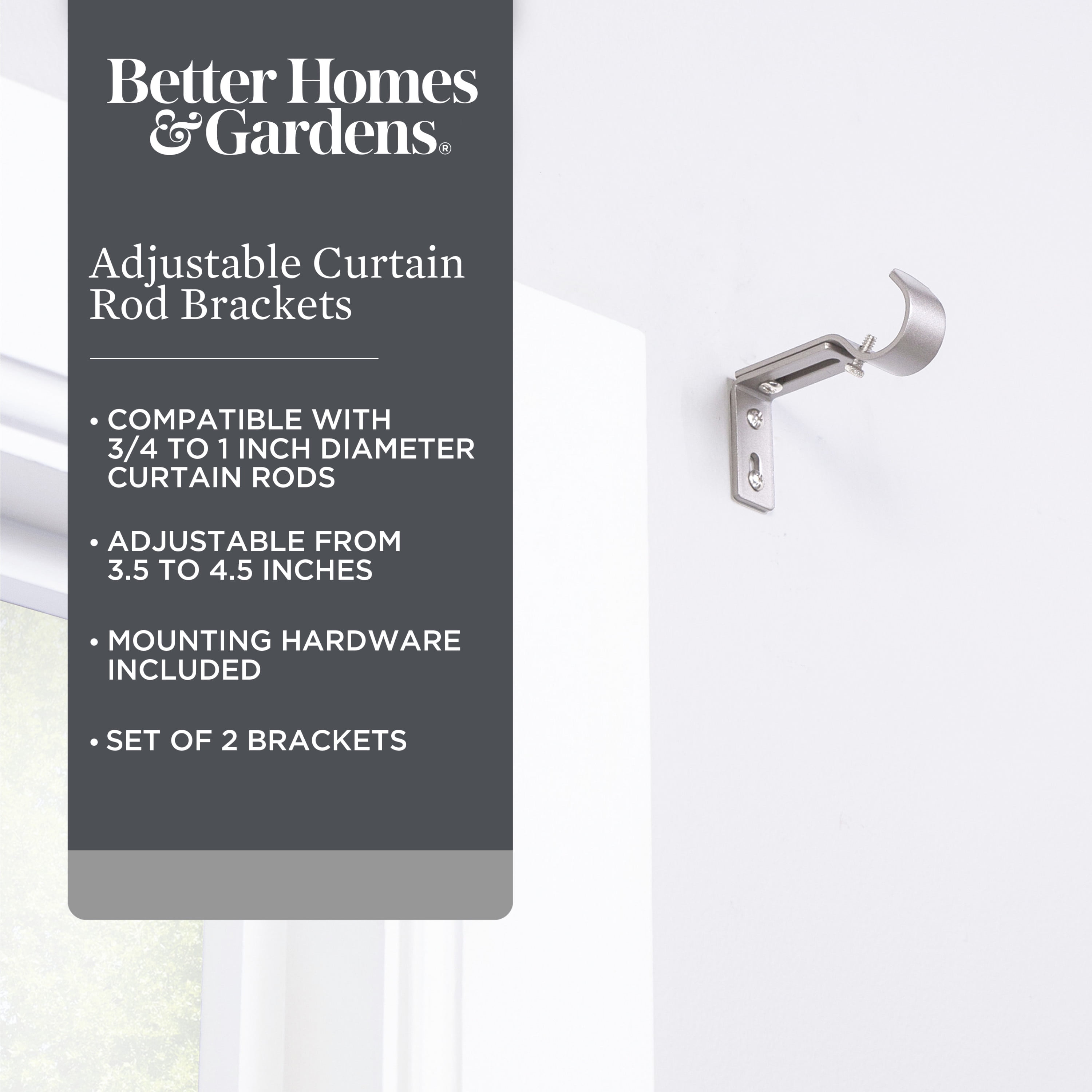 Brandclub - Better Homes & Gardens Metal Adjustable Curtain Rod ...