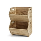 Better Homes & Gardens 2-Piece Set Natural Wood Stacking Open Front ...