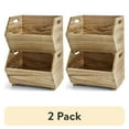 (2 pack) Better Homes & Gardens Adult Natural Wood Stacking Storage Bin ...