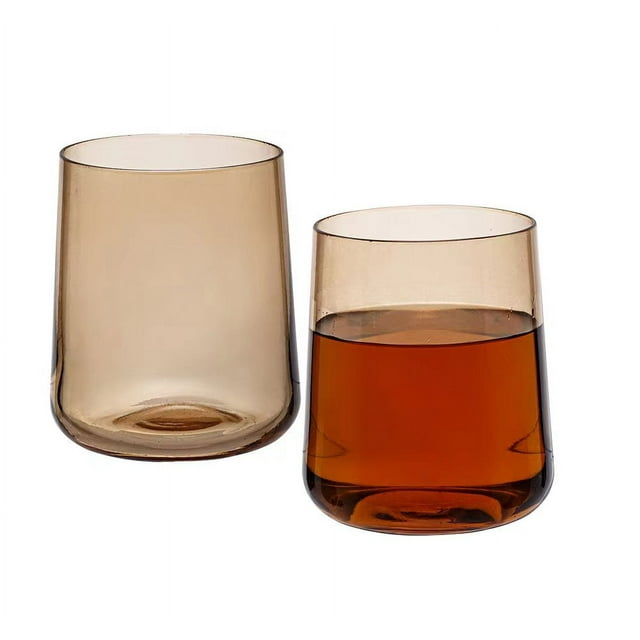Better Homes & Gardens Amber Color Glass Old Fashioned Glass 12 ounce ...