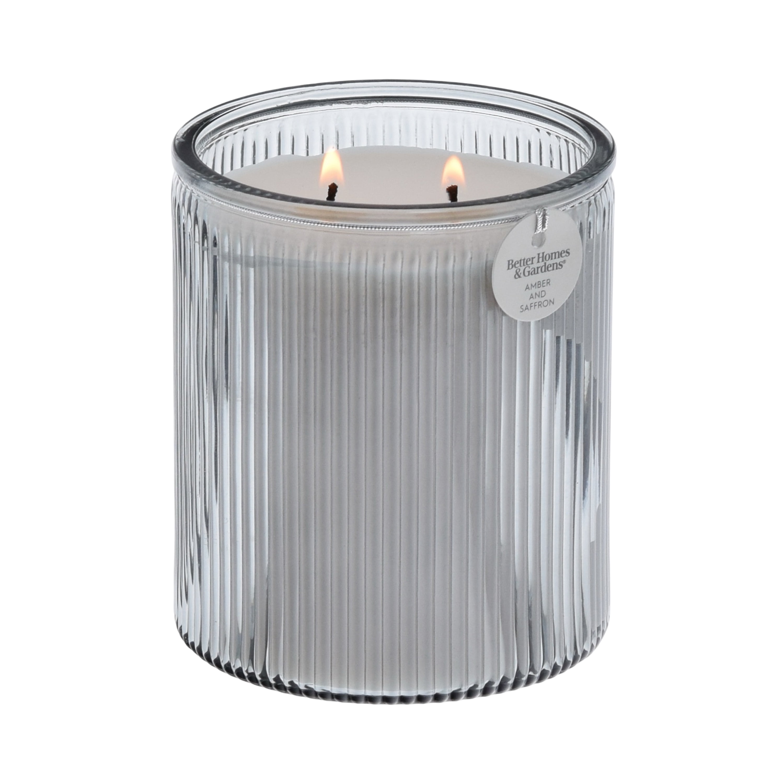 Better Homes & Gardens Amber and Saffron Scented 2-Wick 17.1oz Ribbed ...