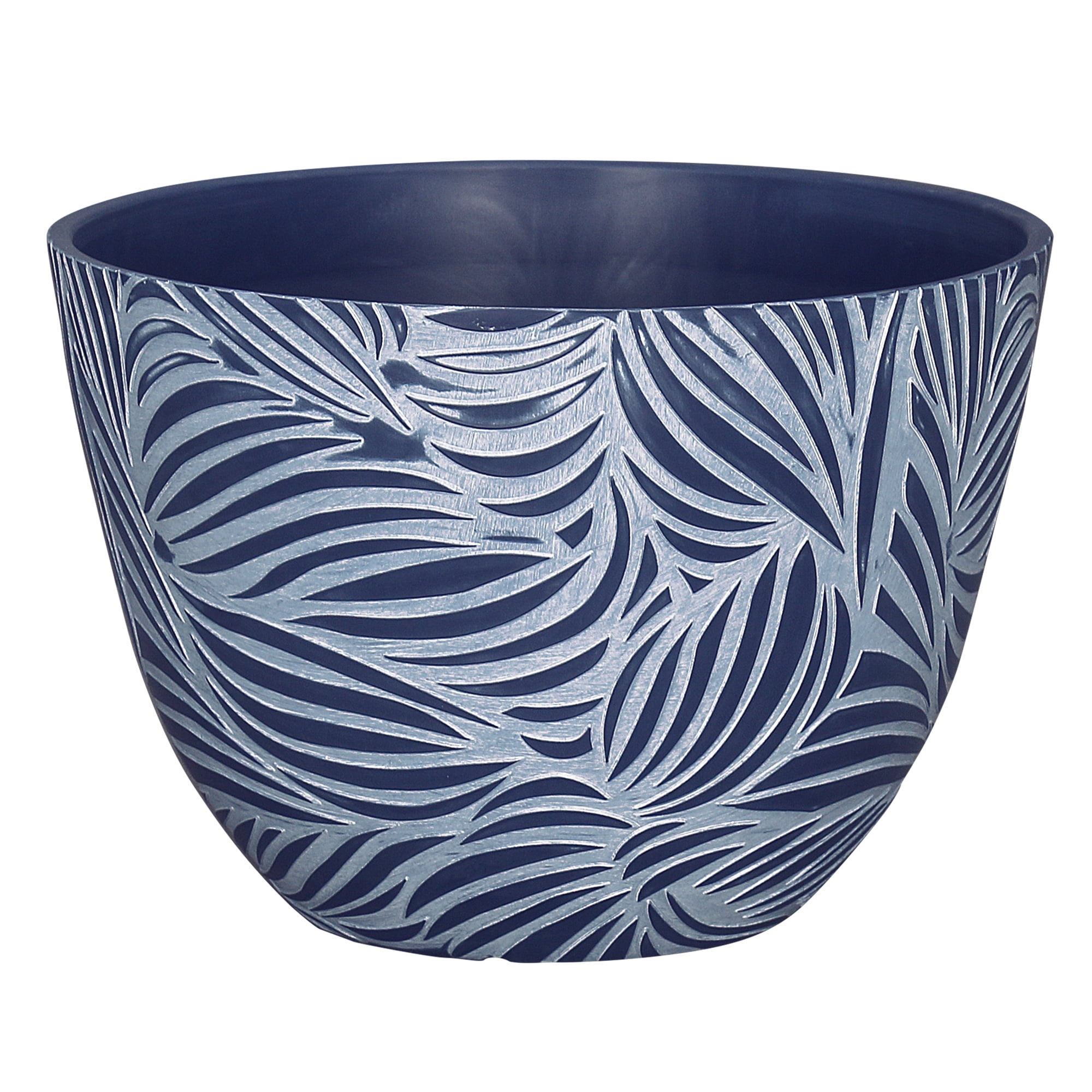 Better Homes & Gardens Anders Navy Blue Resin Planter, 12in X 12in x 8 ...