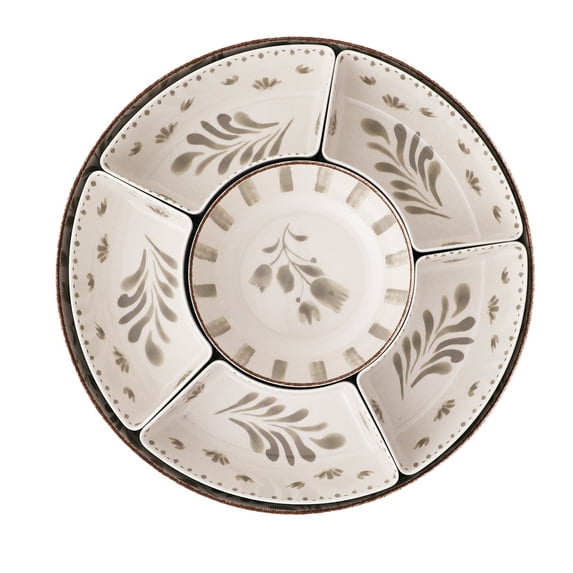 Better Homes & Gardens Bamboo Melamine Chip and Dip Tray Grey ...