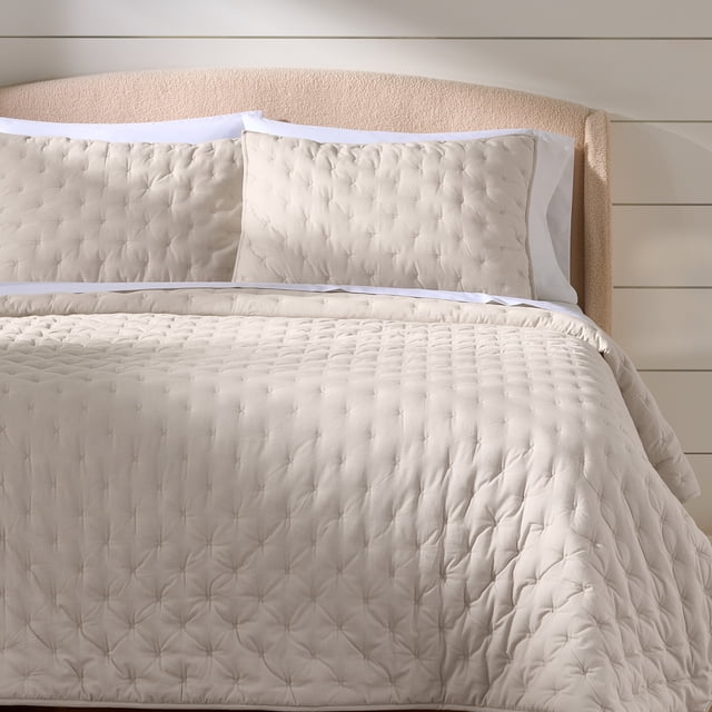 Better Homes & Gardens Beige Chambray Quilt, Full/Queen - Walmart.com
