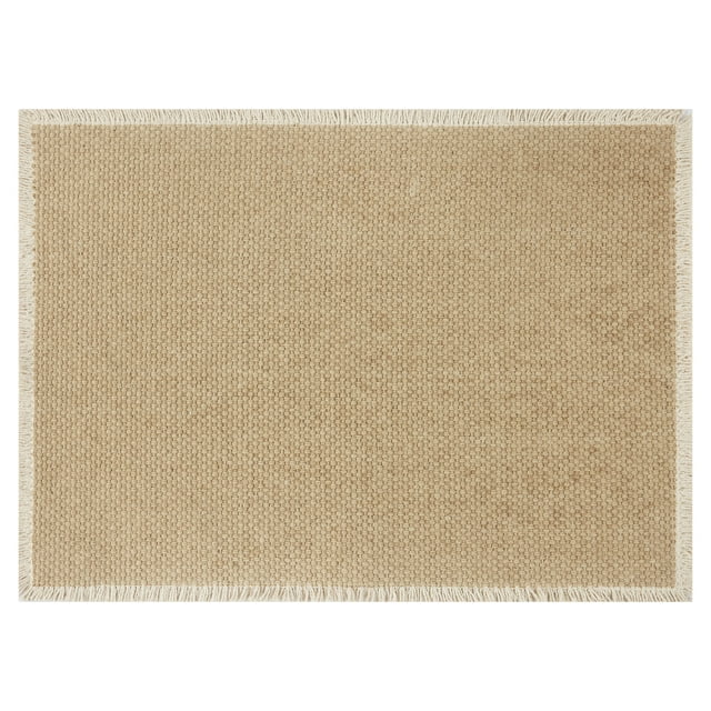 Better Homes & Gardens Beige Fringe Table Place Mat- 14" x 20" - Camel ...